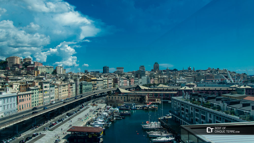 Genoa. The view from the roof of the Museum of the Sea on the waterfront
